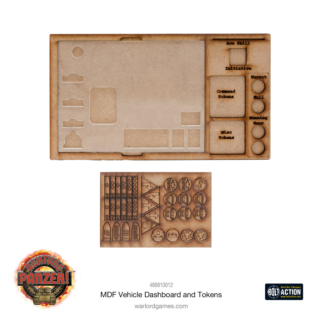 Achtung Panzer! MDF Vehicle Dashboard and Tokens – Warlord Games US & ROW