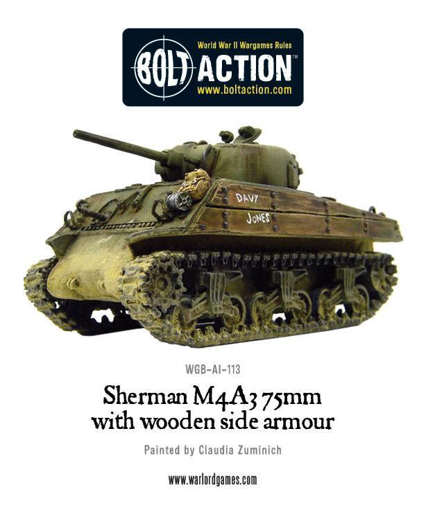 Sherman M4A3 (75mm) with wooden armour – Warlord Games US & ROW